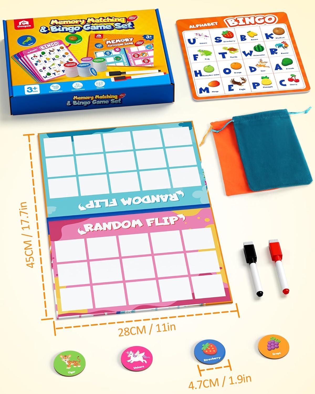 Coogam Alphabet Bingo Game, ABC Learning Letter Recognition and ...
